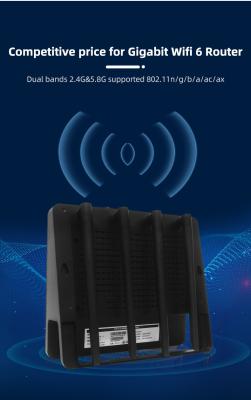 China Dualband 802.11 AX Wireless Router 2.4G 5.8GHz Wifi 6 Router MT7621 Chipset for sale
