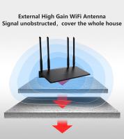 China Plastic Black Wifi 6 802.11 AX Router Wireless 1800Mbps IPQ600 CPU For Home for sale