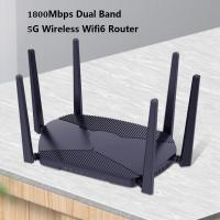 China Quad Core 128MB Flash 5G Wireless Dual Band Wifi 6 Router 1800Mbps Mesh Wifi Router for sale