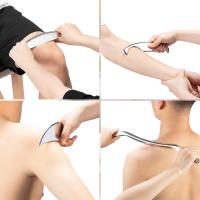 China Stainless Steel Neck Pain Rehab Device Gua Sha Scraping Scraper For Shoulder Acupoints 5pc for sale