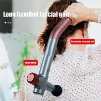 China Handle impact massage gun deep tissue muscle back massager handheld pain relief portable mini long handle fascia gun for sale