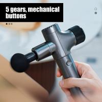 China Handle impact massage gun deep tissue muscle back massager handheld pain relief portable mini long handle fascia gun for sale
