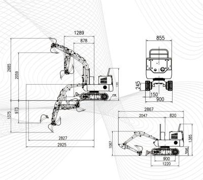 China High-Performance Hydraulic Digging Machine Weight 910kg 17Mpa 900mm for sale