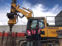 China Yellow Hydraulic Piling Rig , Max. Transport Weight 24T KR50A Rotary Drilling Machine Max. Drilling Diameter 1200mm Max. for sale