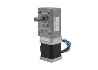 China NEMA 14 35mm Hybrid Stepper Motor 42mm Height 49:1 Worm Gearbox Custom D Shaft for sale