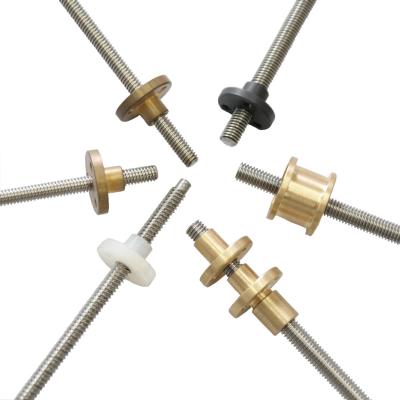 China T8 Trapezoidal Lead Screw & Nut for 3D Printers - Custom Lengths 2-14mm Diameter, 1-14mm Lead Options for sale