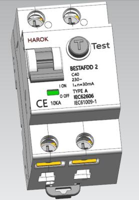 China BESTAFDD 2 UKCA Certificate Combined AFDD RCBO Residual Current Circuit Breaker With Overload Protection for sale