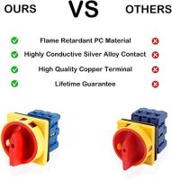 China 2 Position DC Rotary Isolator 6 Terminals Universal Rotary Cam Selector Switch 660V 25A 16A for sale