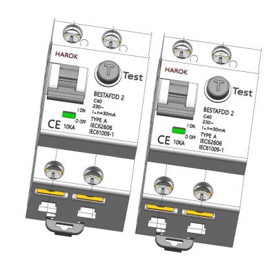 China High Performance BESTAFDD 2 Arc Fault Detection Device With Right Neutral Conductor Position And B Tripping Character for sale