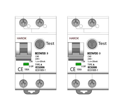 China CE Certified BESTAFDD 3 Arc Fault Detection Device With Neutral Conductor Position On The Left for sale