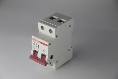 China VIS100 DC Miniature Circuit Breaker 2 Pole 63 Amp Isolator For Solar PV System Thermal Magnetic Trip, DIN Rail Mount for sale