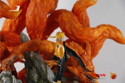 China Resin Anime Figure Naruto Kurama Decoration Collectible Statue Handcrafted 20cm for sale