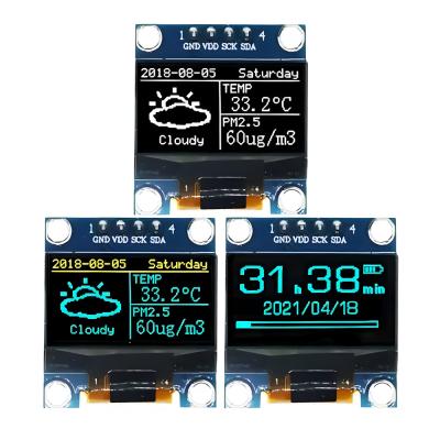 China 0.96 Inch OLED Display With 4pin I2C Control PCB Board White/Blue/Yellow Blue for sale
