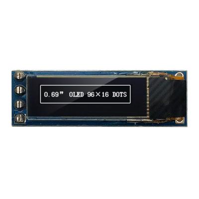 China 4 Pins 96x16 OLED Display Module 0.69 Inch  I2C IIC SSD1306 3V 5V Compatible for sale
