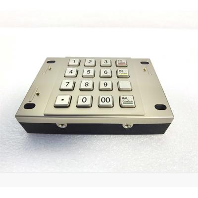 China DES 3DES Payment Kiosk ATM Pin Pad PCI 4.0 Certified Encrypted Metal 16 Keys for sale