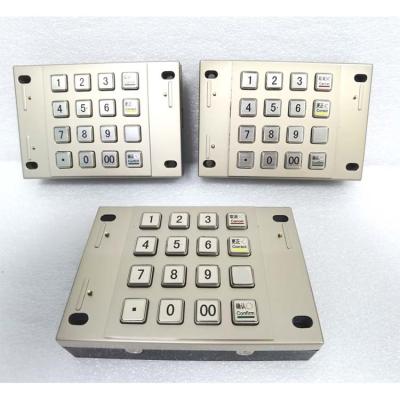 China PCI 4.0 Certified DES 3DES Payment Kiosk Encrypted ATM Metal Pin Pad With 16 Keys for sale