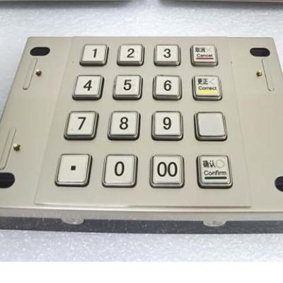 China Payment Kiosk PCI 4.0 DES Encrypted Pin Pad 16 Keys Metal Keypad for sale