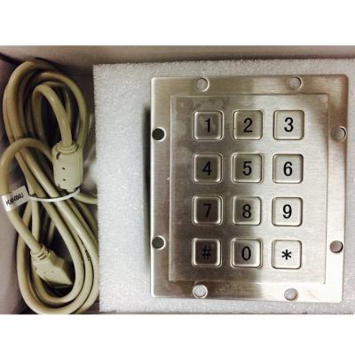 China IP65 12 Keys Metal Numeric Keypad 304 Stainless Steel Access Control for sale