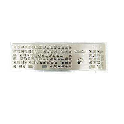 China Self Service Kiosk Stainless Steel Industrial Keyboard With Trackball And Numeric Keypad for sale