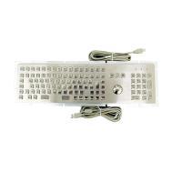 China IP65 Waterproof Stainless Steel Metal Keyboard With 38mm Trackball For Industrial for sale