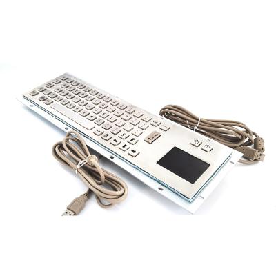 China IP65 Dustproof Stainless Steel Industrial Metal Keyboard With Touchpad For Self Service Kiosk Machine for sale