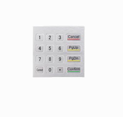 China 4x4 Waterproof IP65 Stainless Steel Metal Numeric Keypad For Self Service Kiosk Machine for sale