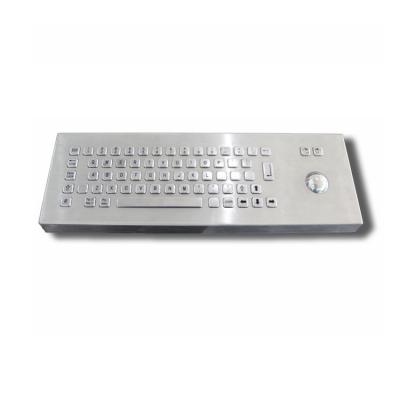 China 65 Keys Desktop IK07 IP65 Stainless Steel Industrial Keyboard With Trackball for Self Service Kiosk for sale