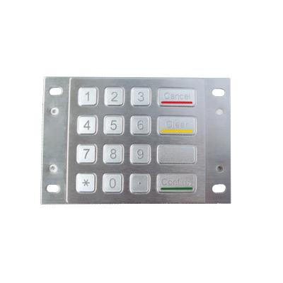 China Waterproof 4x4 Stainless Steel Metal Encrypted EPP Pin Pad DES 3DES Encryption Keypad For Payment Kiosk for sale