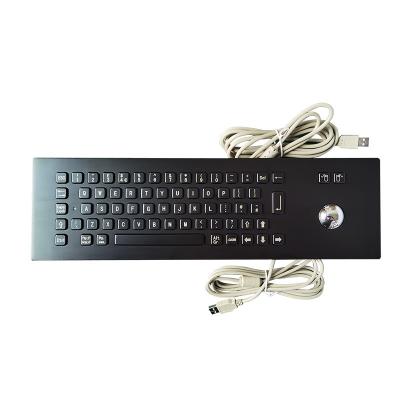China Self Service Kiosk Panel Mounting Black Stainless Steel Metal Keyboard With Customizable Layout And USB Interface for sale