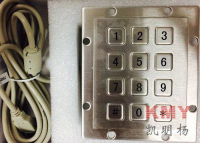 China 3x4 Keys Stainless Steel Numeric Kiosk Metal Keyboard With USB Interface for sale