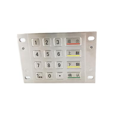 China 16 Keys DES 3DES EPP Stainless Steel Keypad For Payment Kiosk for sale