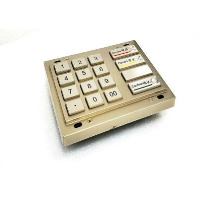 China PCI 4.0 Certification ATM Machine Pad 16 Keys DES 3DES Encrypted Metal for sale
