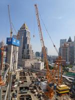 China 6000kg Luffing Jib Tower Crane 6 Ton Skyscraper Crane QTD80-6 for sale