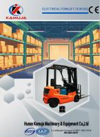 China KAMUJA FE4P20Q 2000kg Electric Lead Acid Battery Forklift 48V 400A 460A for sale