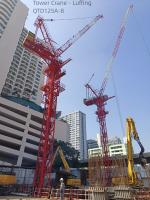 China Outer Cage Luffing Tower Crane 8T QTD125-8 1250kNm Rated Moment for sale