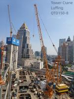 China 8 Ton Luffing Tower Crane 50m Radius QTD150-8 Luffing Jib Crane 1500kNm for sale