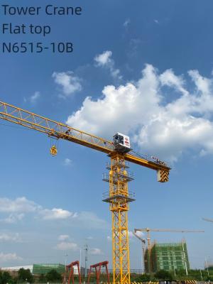 China 10T Flat Top Tower Crane 51.5m Height N6515-10B Internal Climbing for sale