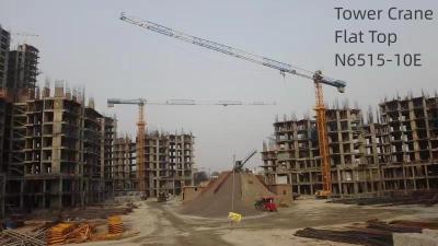 China 10T Flat Top Tower Crane N6515-10E 44.5m Jib for Bridge Building for sale