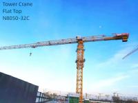 China N8050-32C Flat Top Tower Crane 32t Capacity 80m Height Internal Climbing for sale