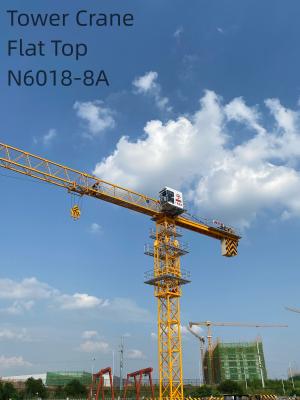 China 8 Ton Flat Top Tower Crane N6018-8A 45.5m Jib for Skyscraper Construction for sale