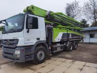 China Used Zoomlion 52m Truck Mounted Concrete Pump 600L Hopper Mercedes Benz Chassis for sale
