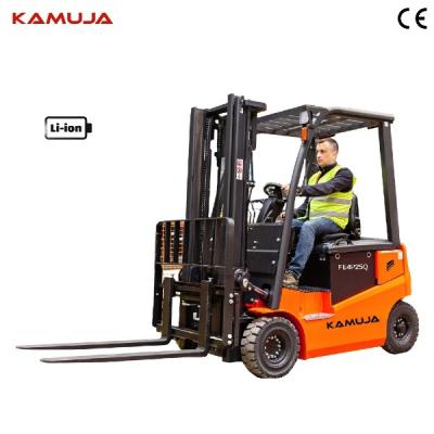 China KAMUJA FE4P25Q 2.5 Ton Lithium Battery Forklift 2500kg Rated Load AC Motor for sale
