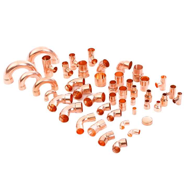 High Quality Medical Casting Copper Elbow T-Type Tee Air Conditioning & Cold Storage Hydropower Unit Welded Copper Pipe Fittings