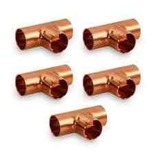 Copper Nickel RED Tee Target - UNS C71500 Seamless, DN 200X100, 3X2.5mm, for Marine and Seawater Service, Butt Weld Pipe Fitting