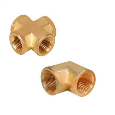 China High Pressure Brass Pipe Cross And Elbow Fitting ISO Standard for sale