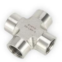 China 1/4 Inch Stainless Steel Double Compression Socket Weld Cross Class 2000/3000 for sale