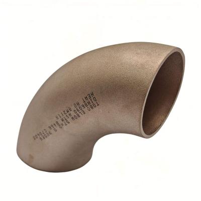 China Marine Grade Copper Nickel 90/10 Elbow 90 Deg Long Radius Butt Weld Fitting ASTM B466 for sale