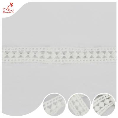 China Bilateral Mesh Lace Trimmings 100% Cotton Lace Ribbon 1.4cm For Textiles Sofa for sale