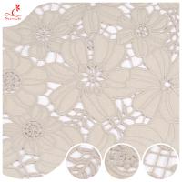 China OKEO-TEX Guipure Lace Trim Polyester Milk Fiber Embroidery Lace Trim for sale