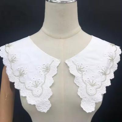 China Lace Beads Fabric Embroidery Hanfu Accessories Three-dimensional Embroidery False Collar for sale